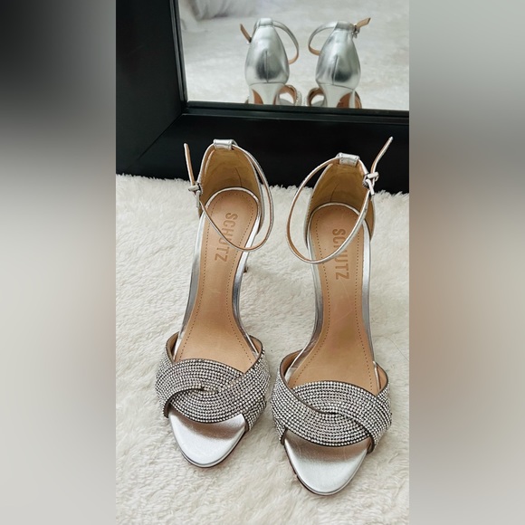 Shoes | Schutz Silver High Heels | Poshmark